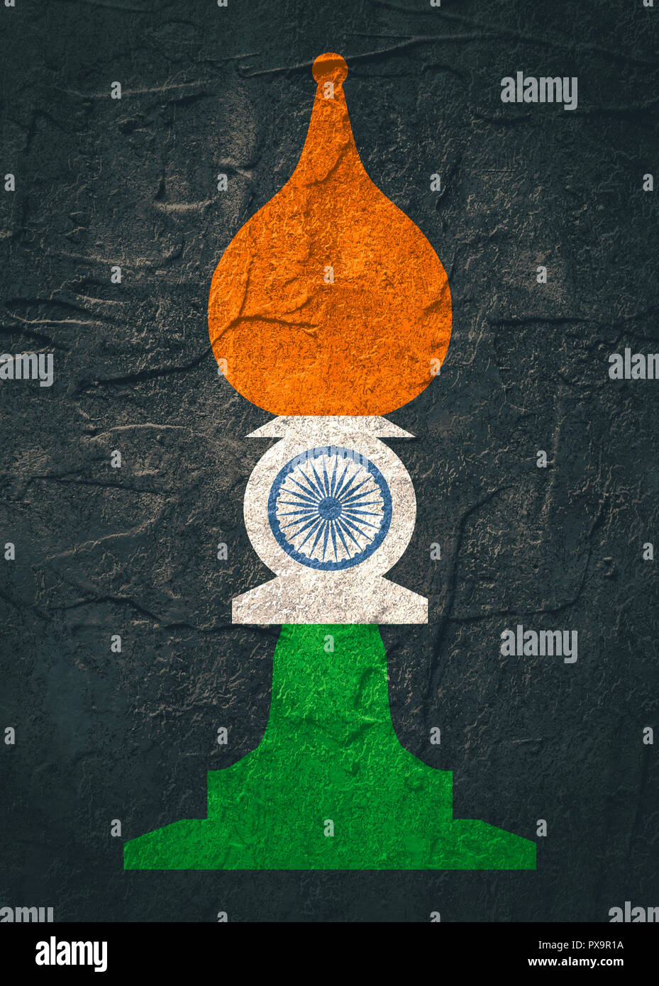 Chess knight figure. Indian flag Stock Photo - Alamy