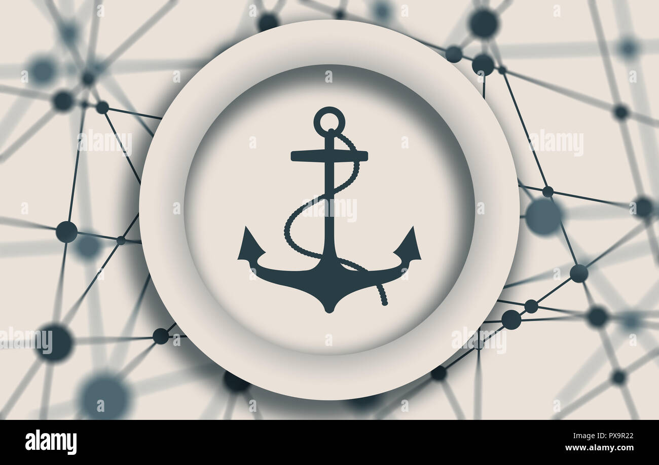 Anchor icon on abstract backdrop Stock Photo - Alamy