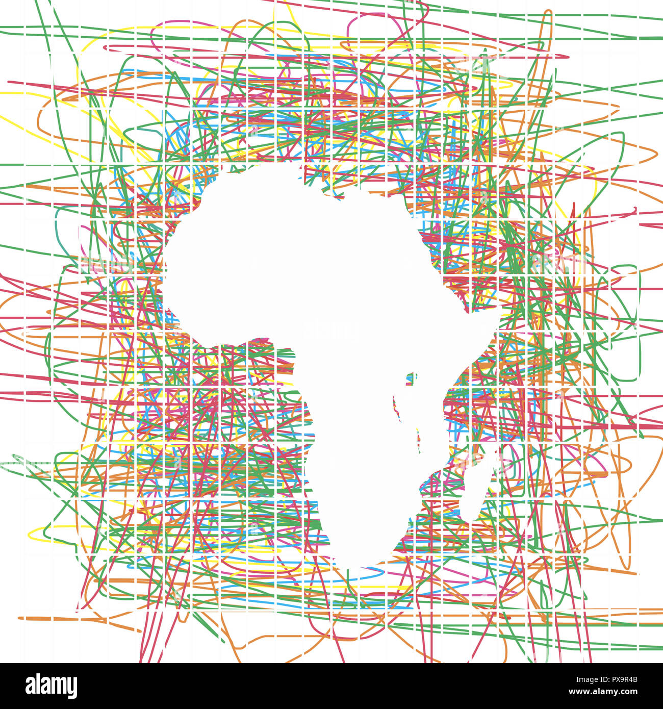 Africa outline map Stock Photo - Alamy