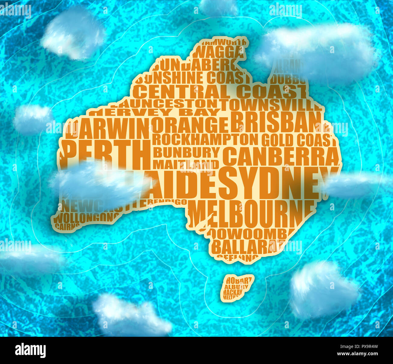 Map of Australia Stock Photo - Alamy
