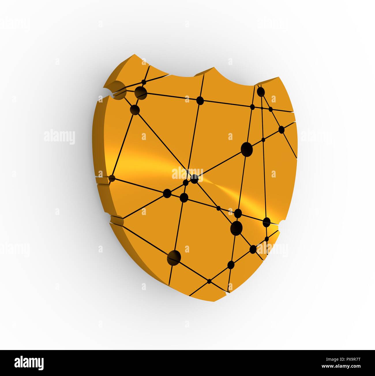 Shield low poly style. Security emblem Stock Photo - Alamy