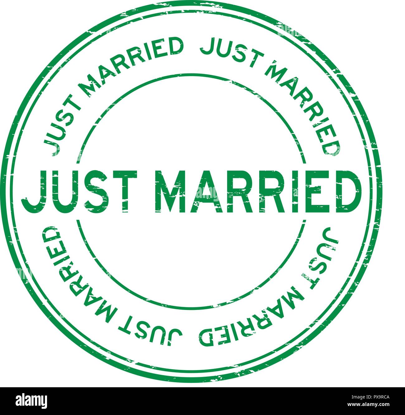 Just married rubber stamp hi-res stock photography and images - Alamy