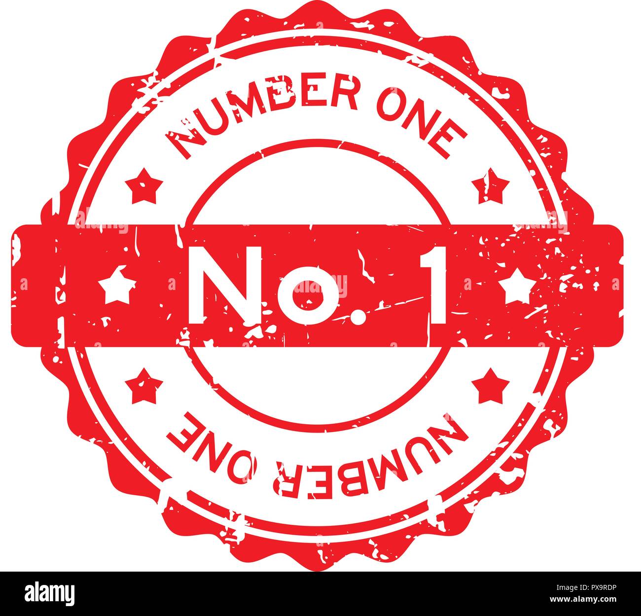 Grunge No. 1 (number one) round rubber seal stamp on white background ...