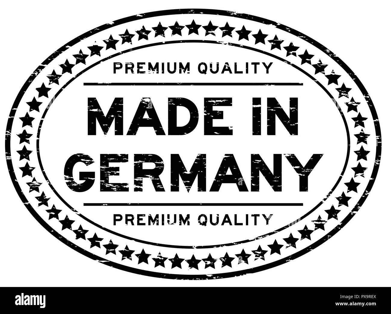 Grunge black premium quality made in Germany oval rubber seal stamp ...