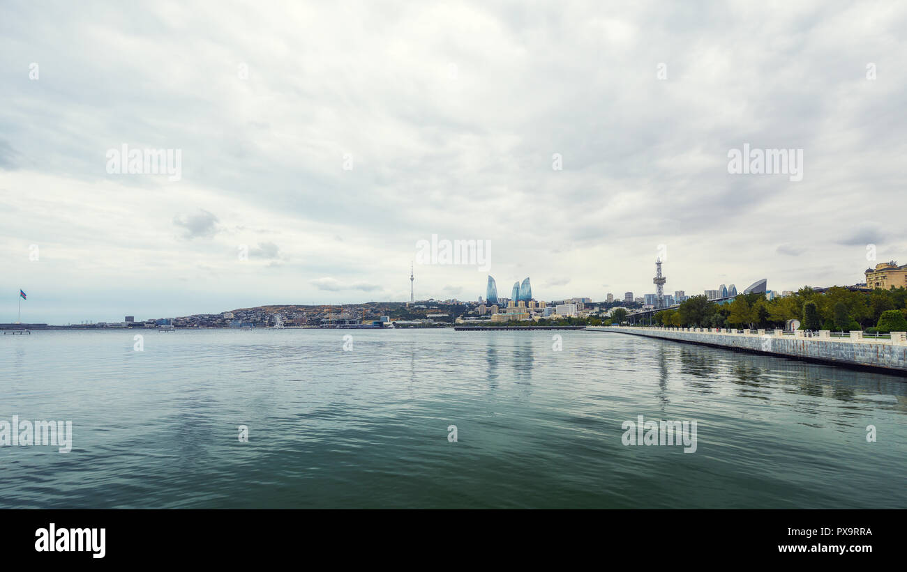Embankment of the National Seaside Park, Baku Boulevard Stock Photo - Alamy