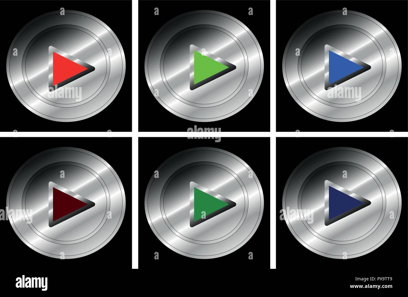 Set of push buttons for Play - Vector Stock Vector Image & Art - Alamy