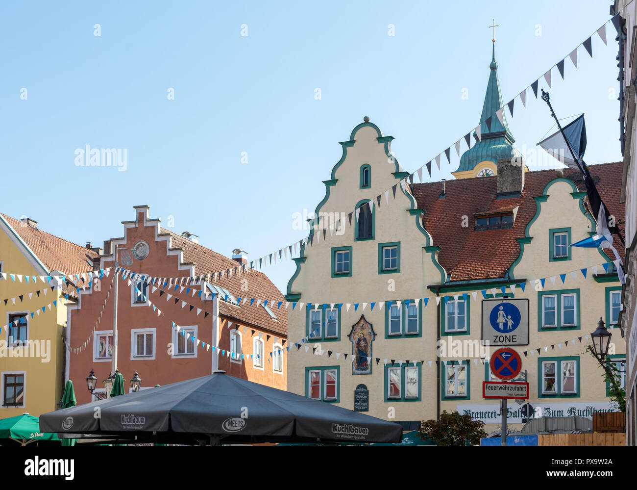 ABENSBERG, GERMANY - SEPTEMBER 20: The historic old town around the ...