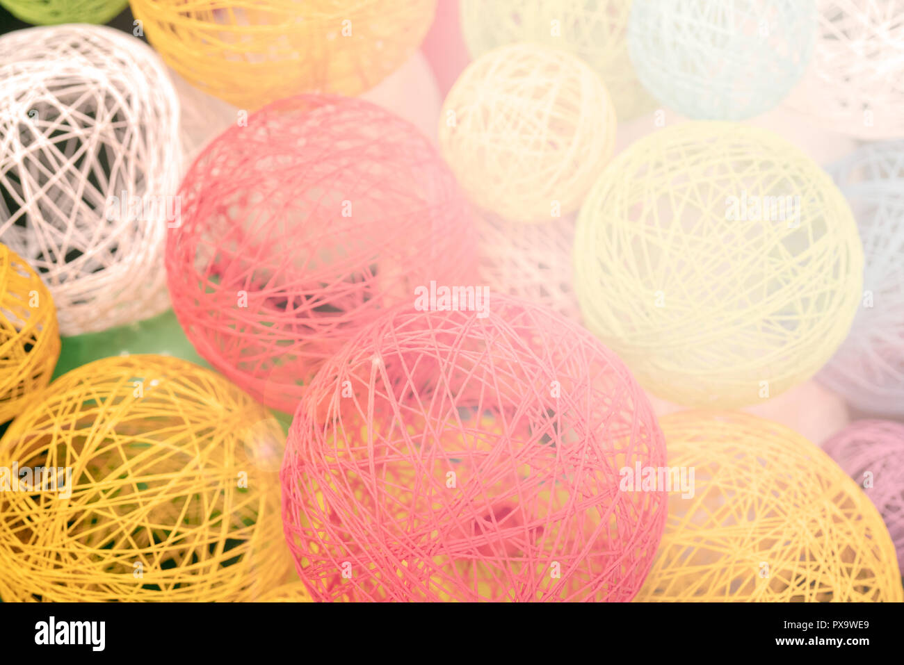 Spheres glued from threads Stock Photo - Alamy