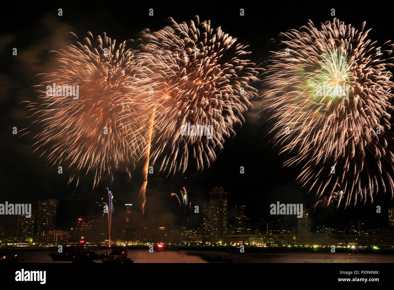 Minato Kobe beach fireworks festival in Kobe Stock Photo - Alamy