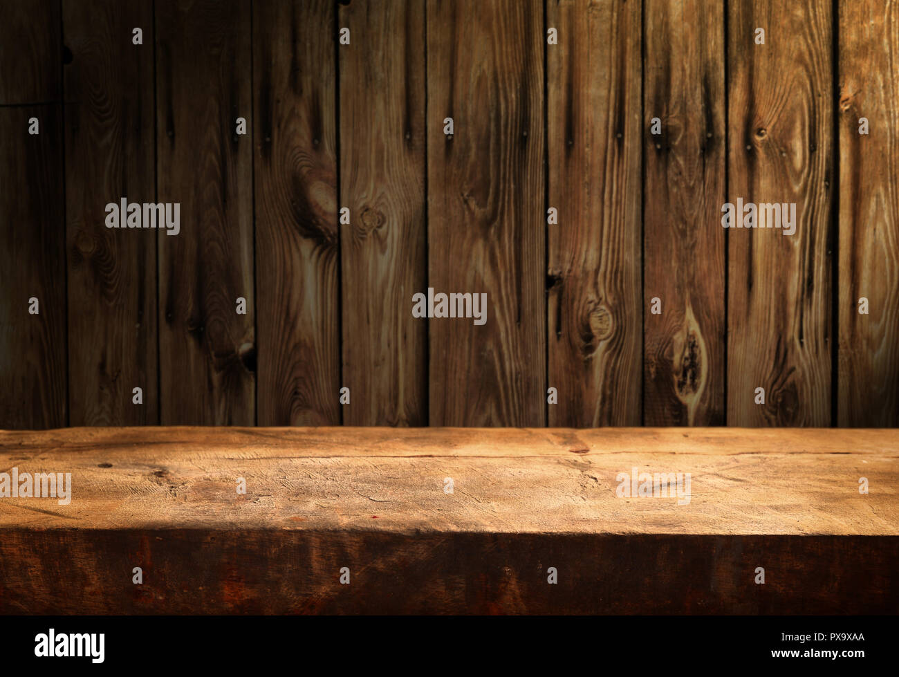Empty wooden table for product display montages Stock Photo - Alamy