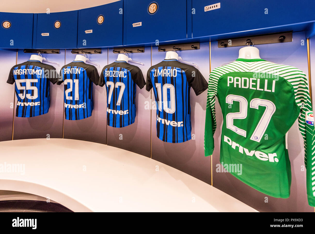 Visiting Giuseppe Meazza Arena. FC Inter changing room Stock Photo - Alamy