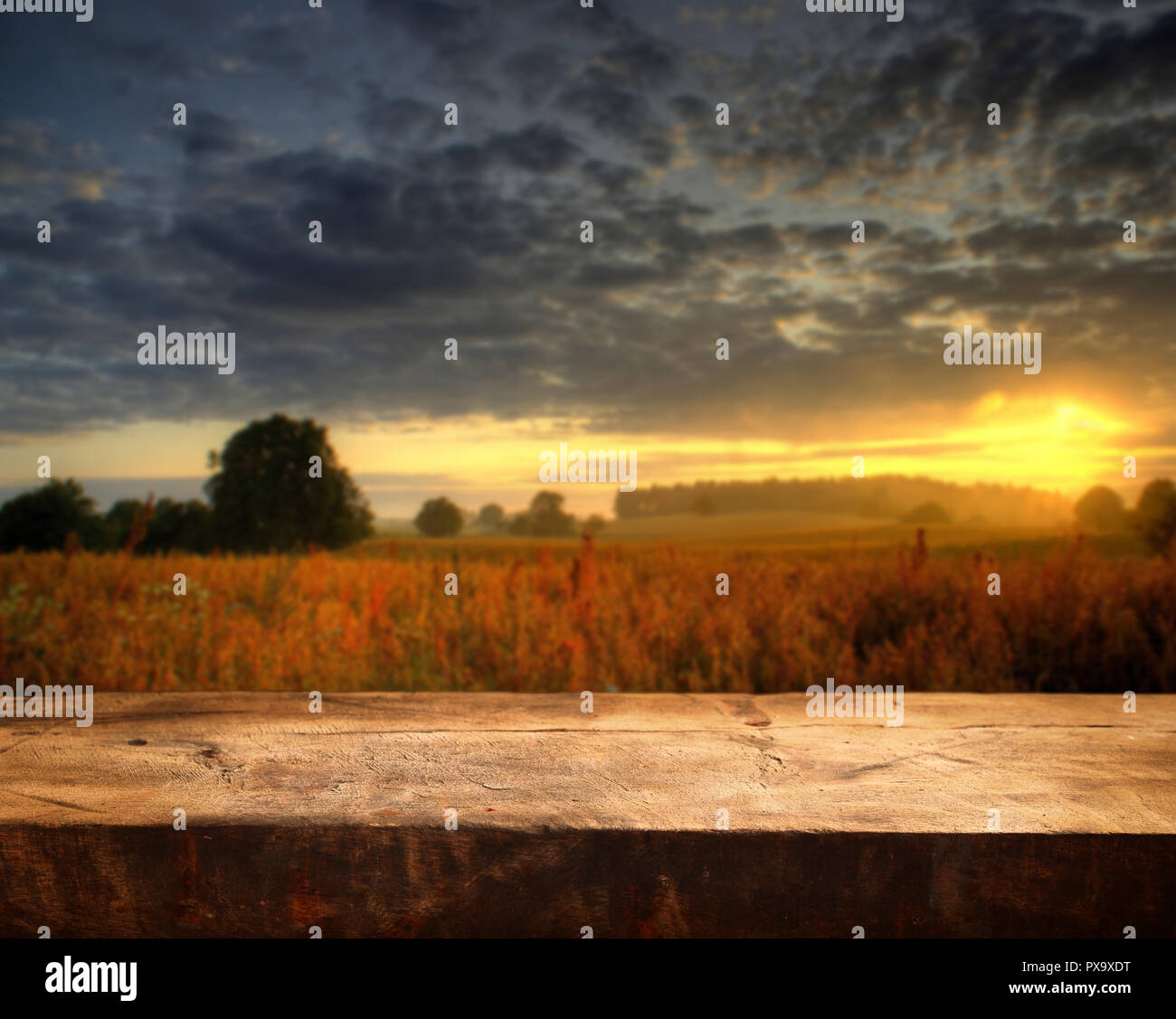 Empty table ready for your product display montage Stock Photo - Alamy
