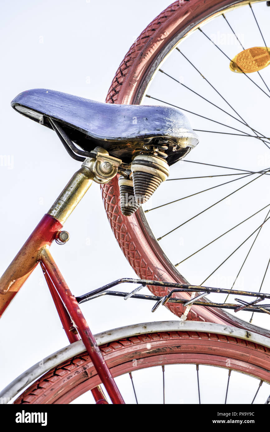 Bicycle installation, Burgenland, Austria, Neusiedlersee Seewinkel ...