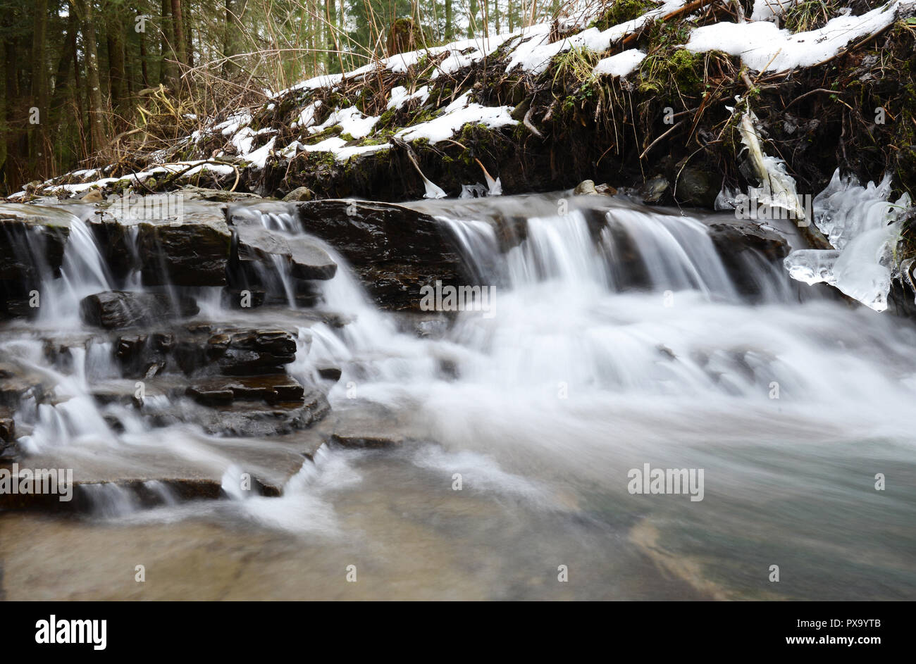 Beautiful little waterfall in winter hi-res stock photography and ...