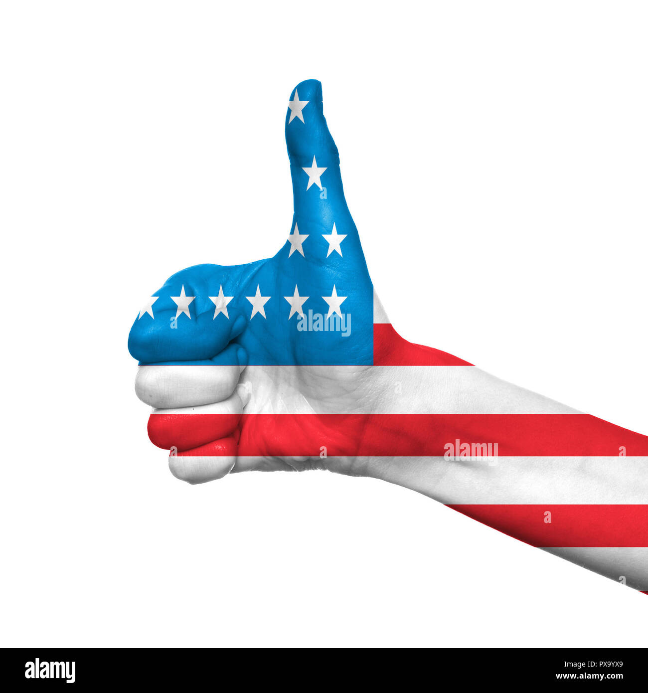 Hand cool gesture background flag Cut Out Stock Images & Pictures - Alamy