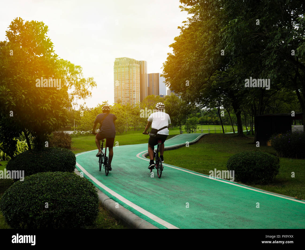 Two men cycling in spring hi-res stock photography and images - Alamy