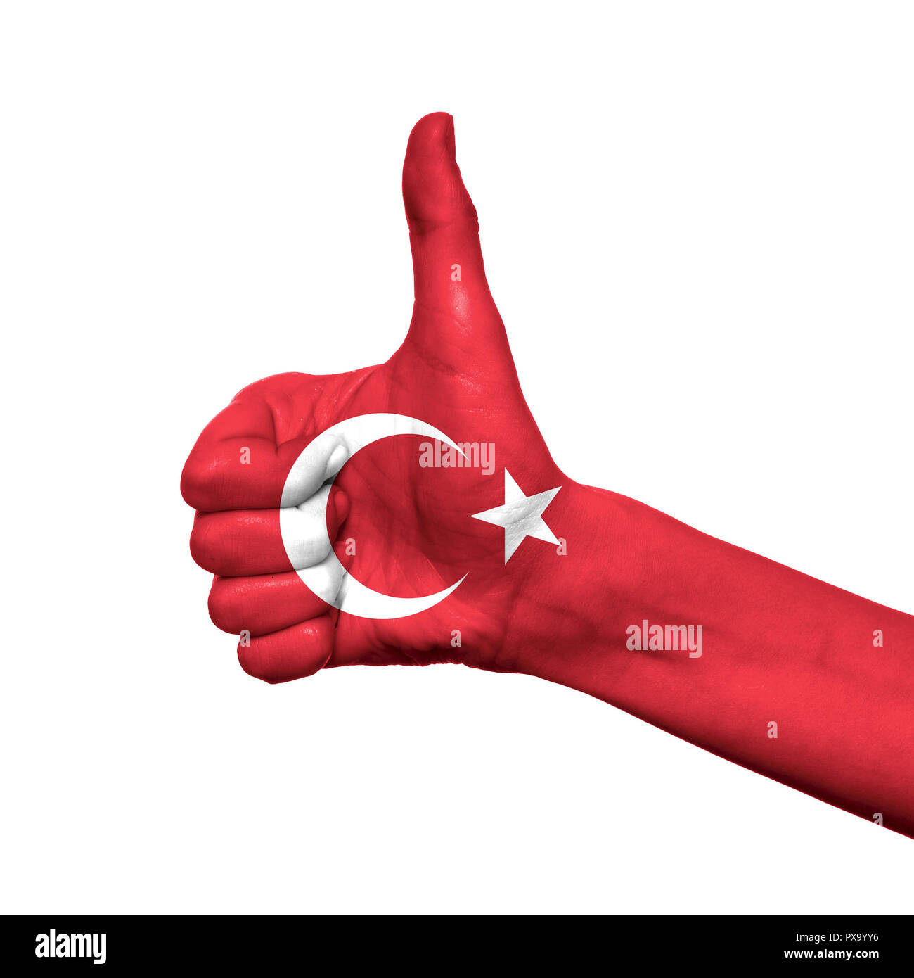 Turkish flag isolated over white hi-res stock photography and images ...