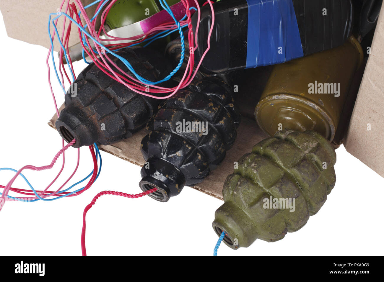 Letter bomb IED - Improvised Explosive Device in mailbox isolated on ...