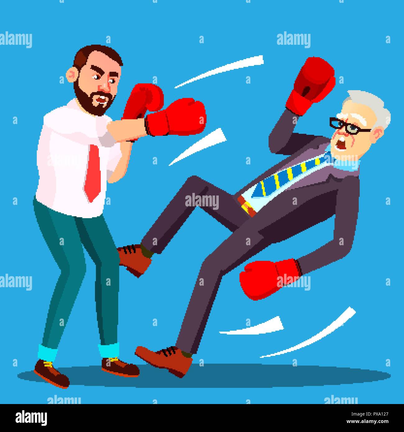 One Businessman Loser Fell To Floor, Second Lucky Businessman The ...