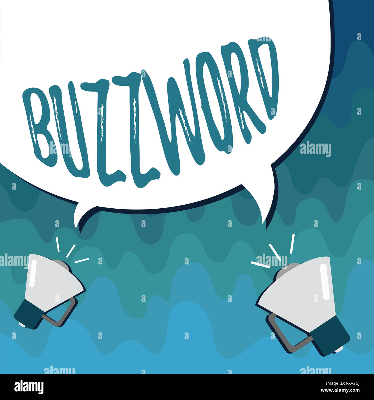 Handwriting text Buzzword. Concept meaning Fashionable word Commonly ...
