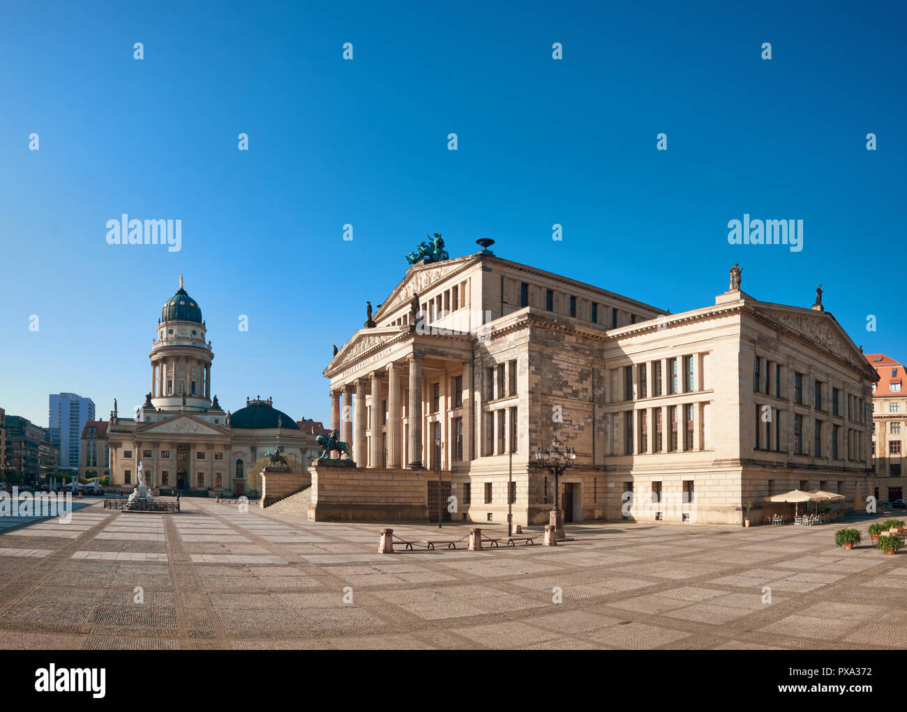 Gendarmenmarkt square in Berlin with German church and Concert Hall on ...