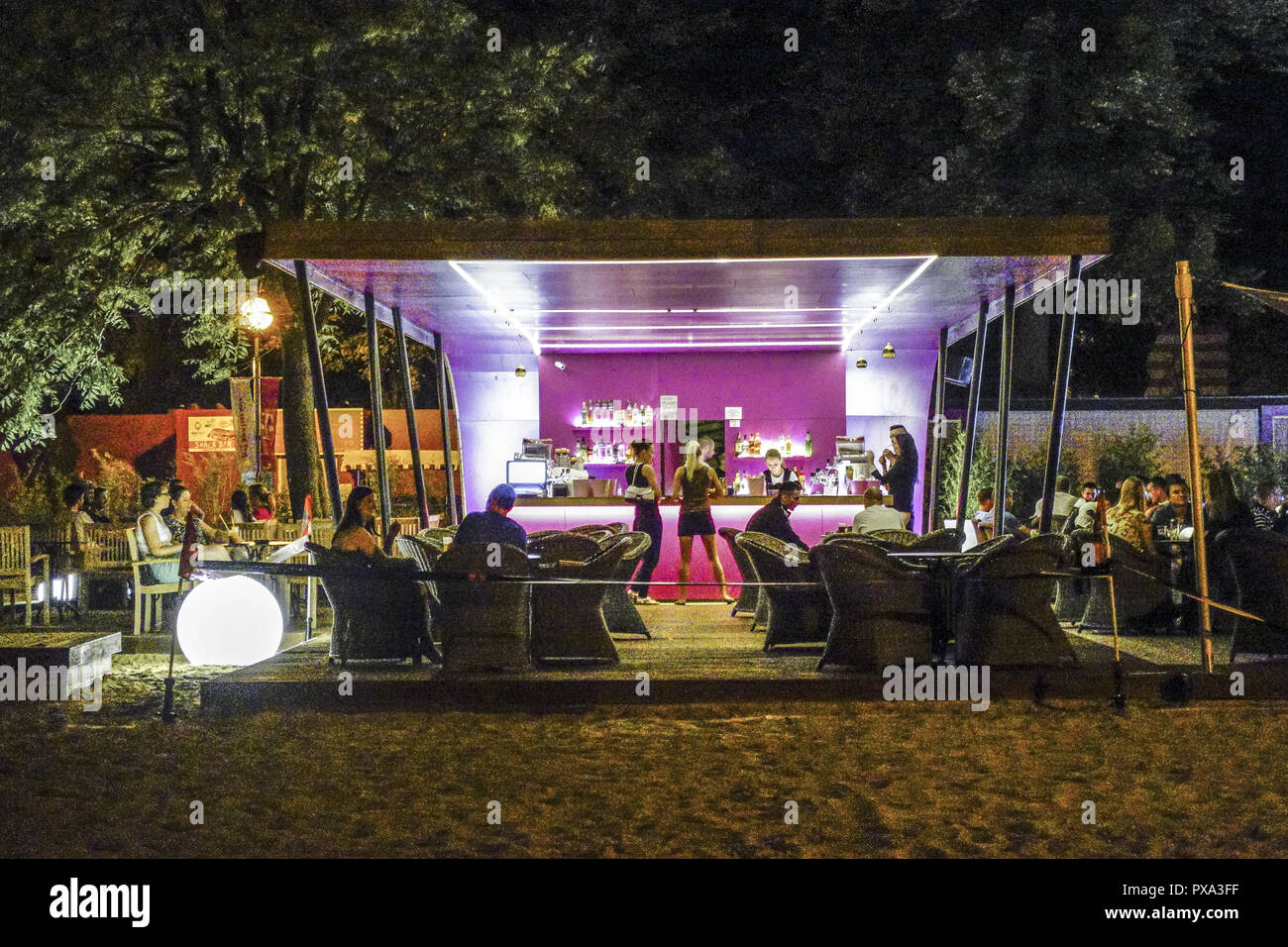 Slovakia, Bratislava, Pressburg, capital city, beach club Magio Stock ...