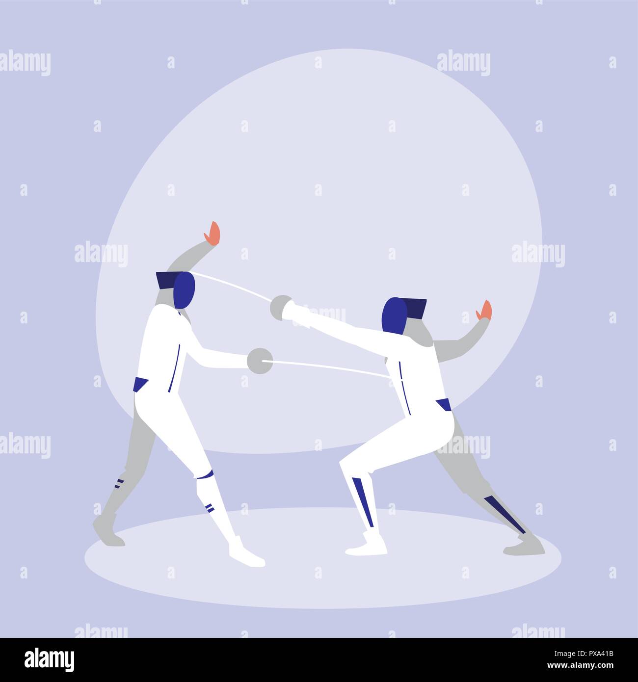 persons practicing fencing avatar character vector illustration design ...