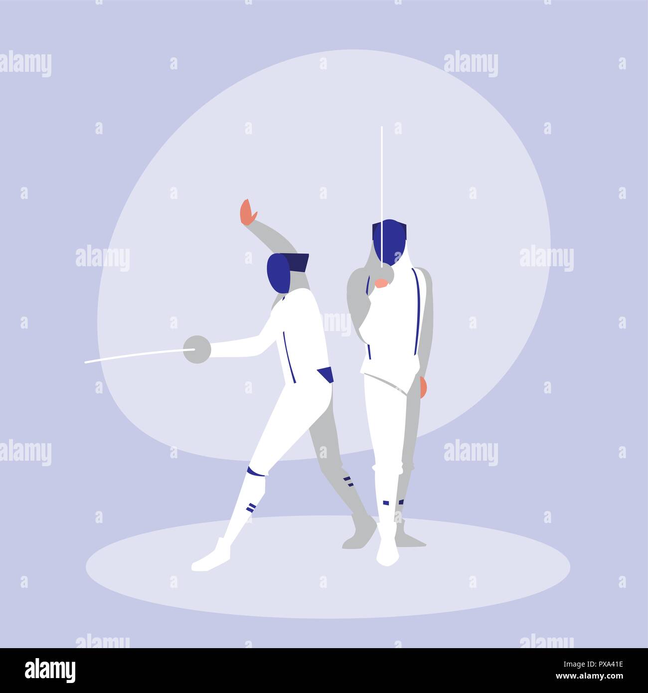 persons practicing fencing avatar character vector illustration design ...