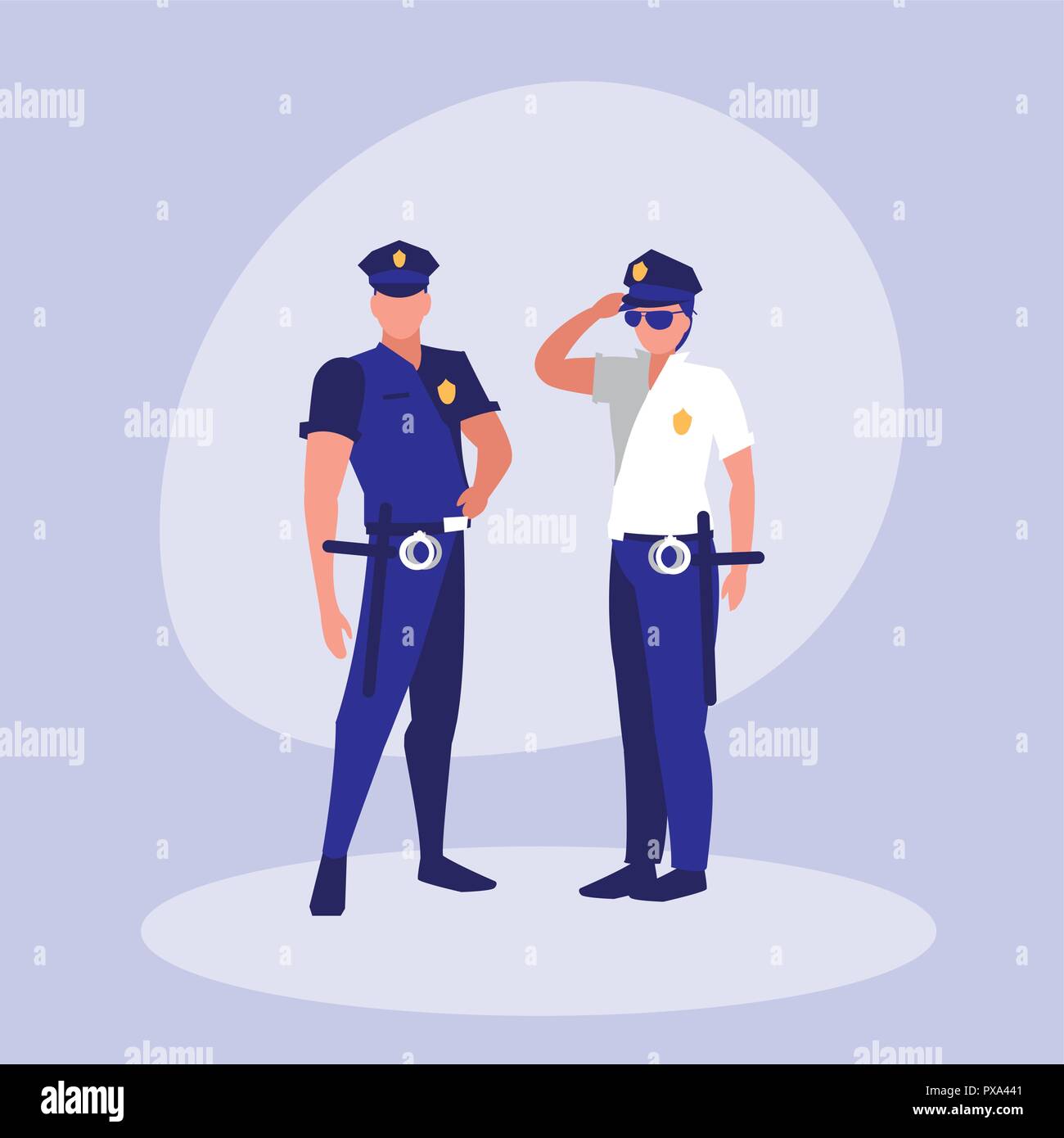 police men avatar character vector illustration design Stock Vector ...