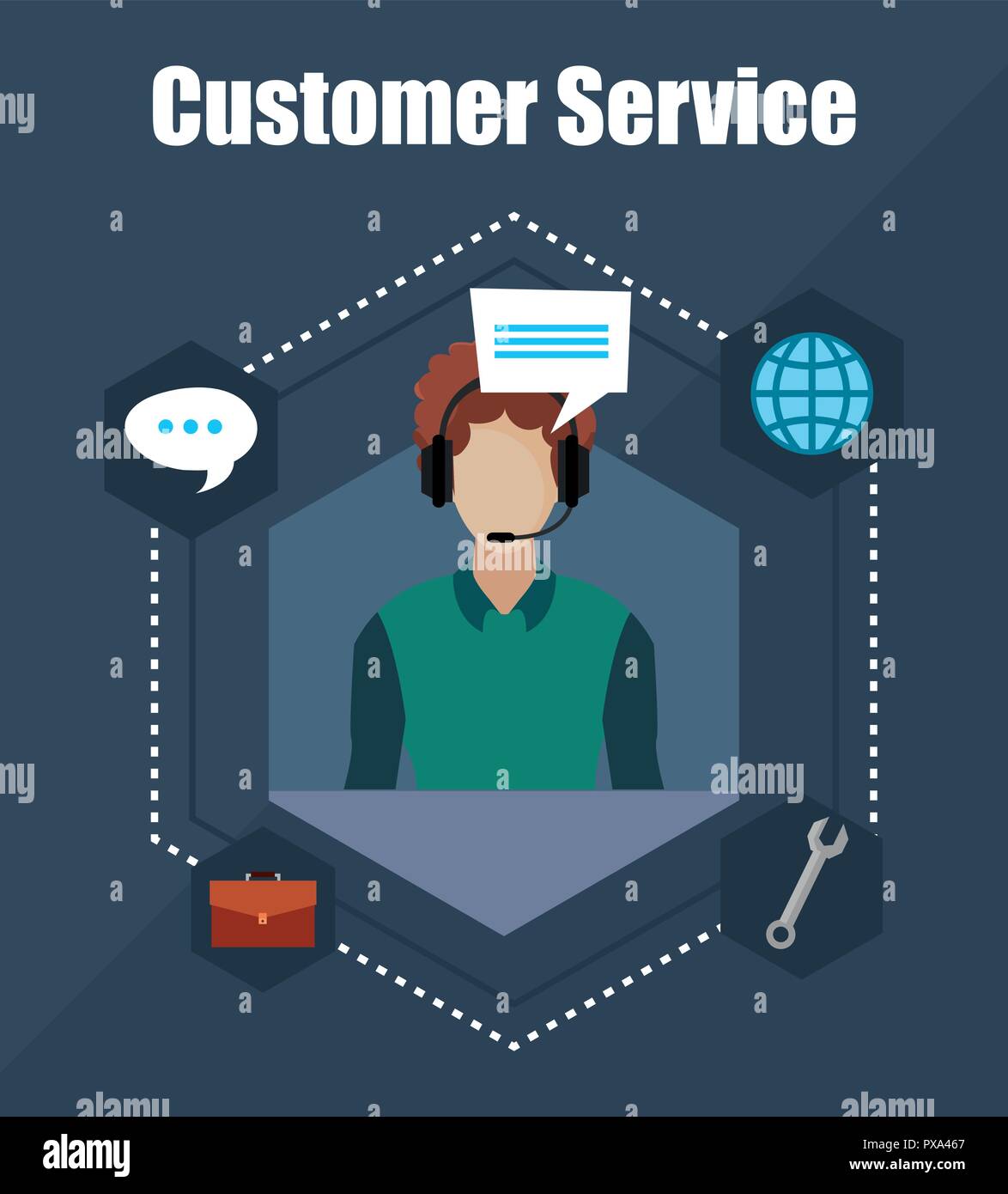 man character employee customer service vector illustration Stock ...