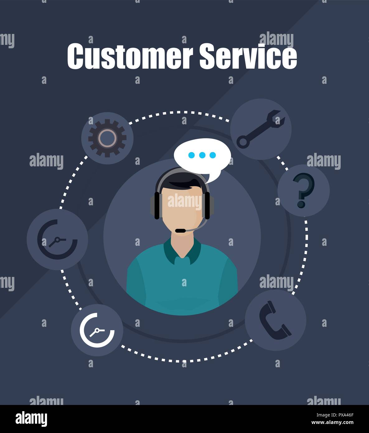 man character employee customer service vector illustration Stock ...