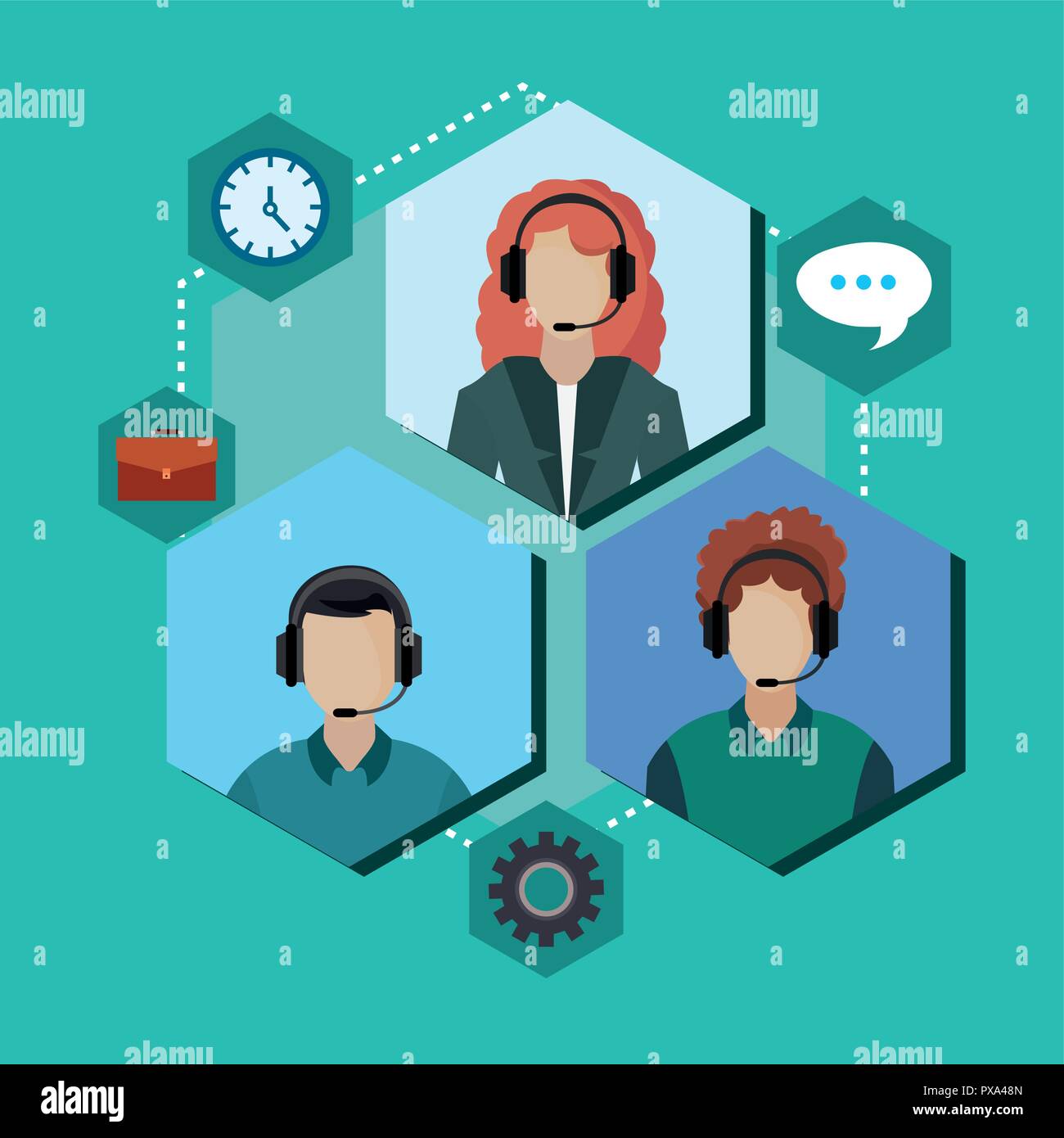 team people workers characters customer service vector illustration ...