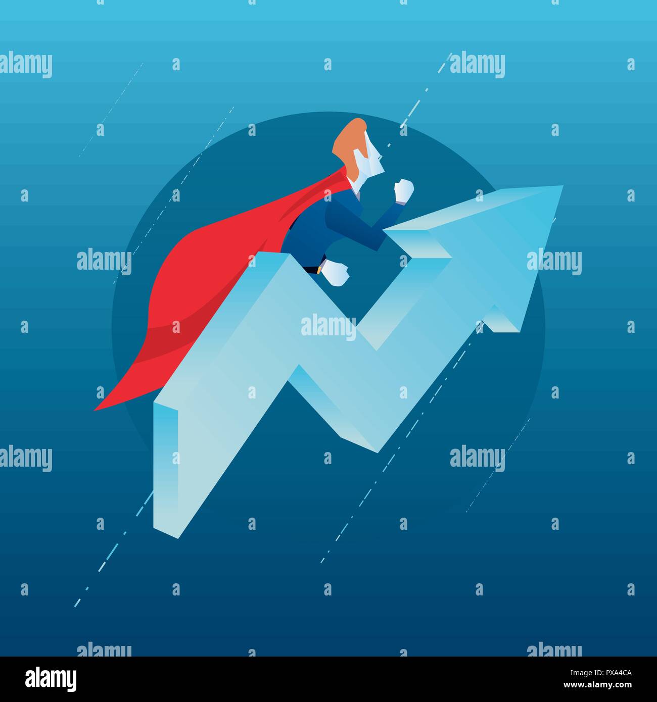 businessman superhero rising growth arrow vector illustration Stock Vector Image & Art - Alamy