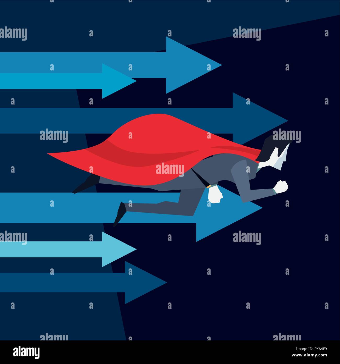 businessman hero flying growth arrows vector illustration Stock Vector Image & Art - Alamy