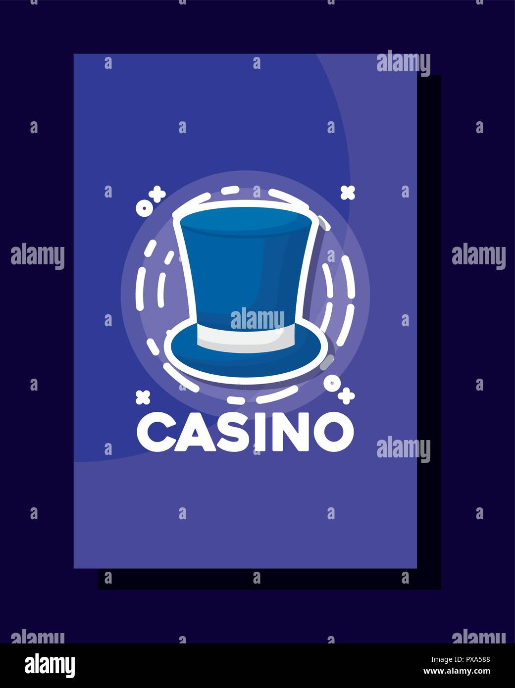 top hat frame gamble casino concept vector illustration Stock Vector ...