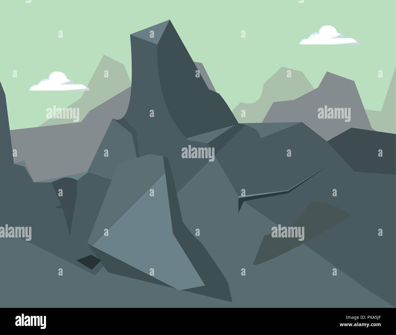 rocky mountains sky natural landscape vector illustration Stock Vector ...