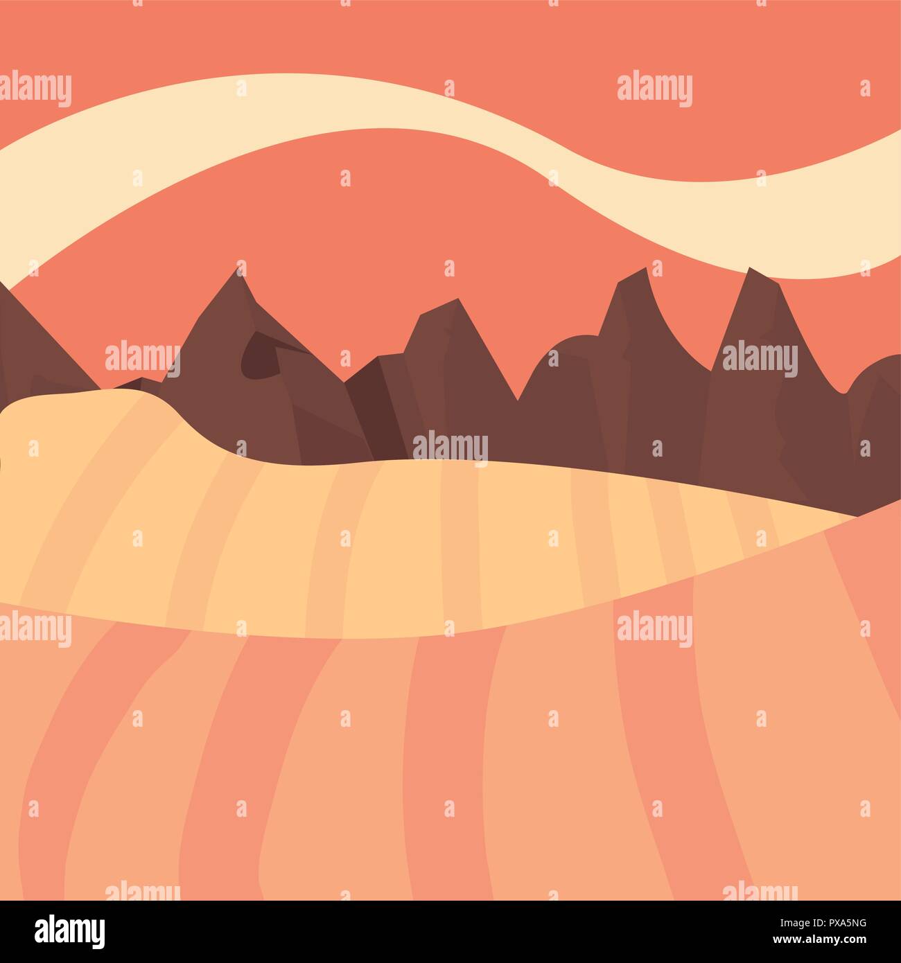 mountains hills scene natural landscape vector illustration Stock ...