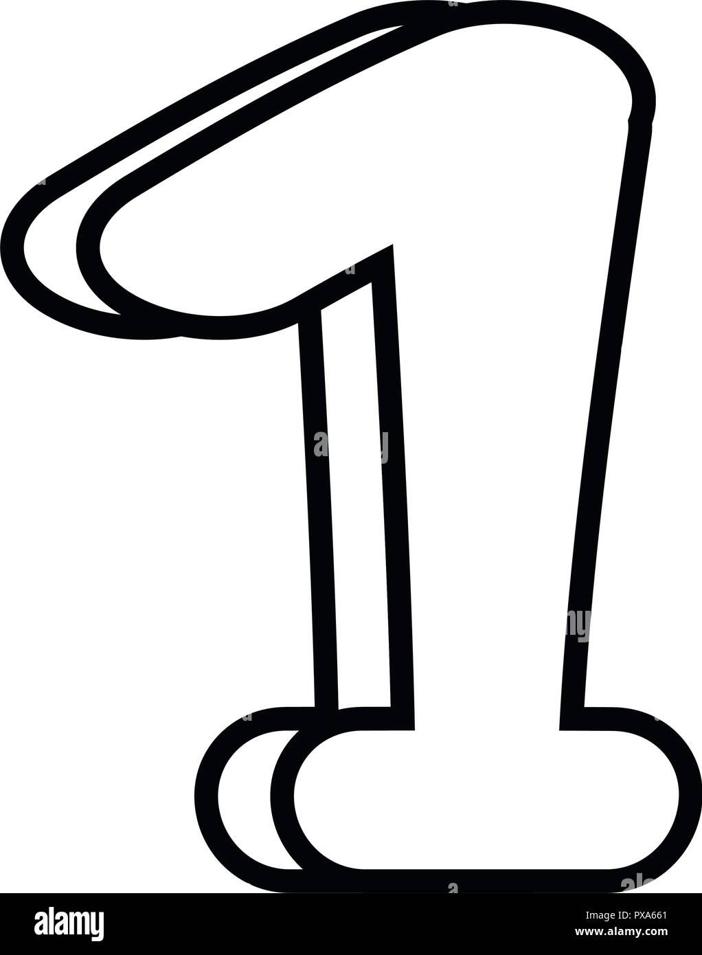 outlined number on white background vector illustration Stock Vector ...