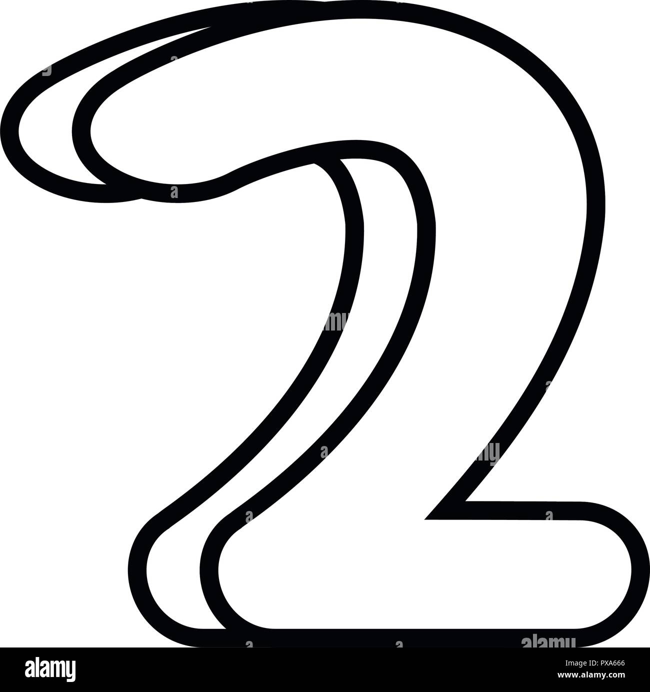 outlined number on white background vector illustration Stock Vector ...