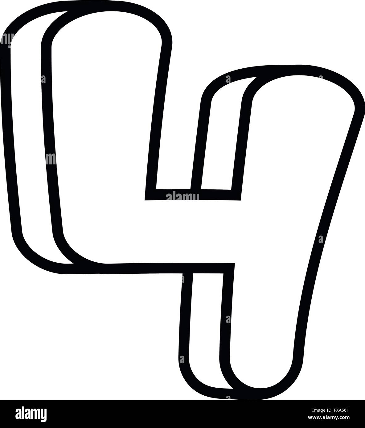 outlined number on white background vector illustration Stock Vector ...