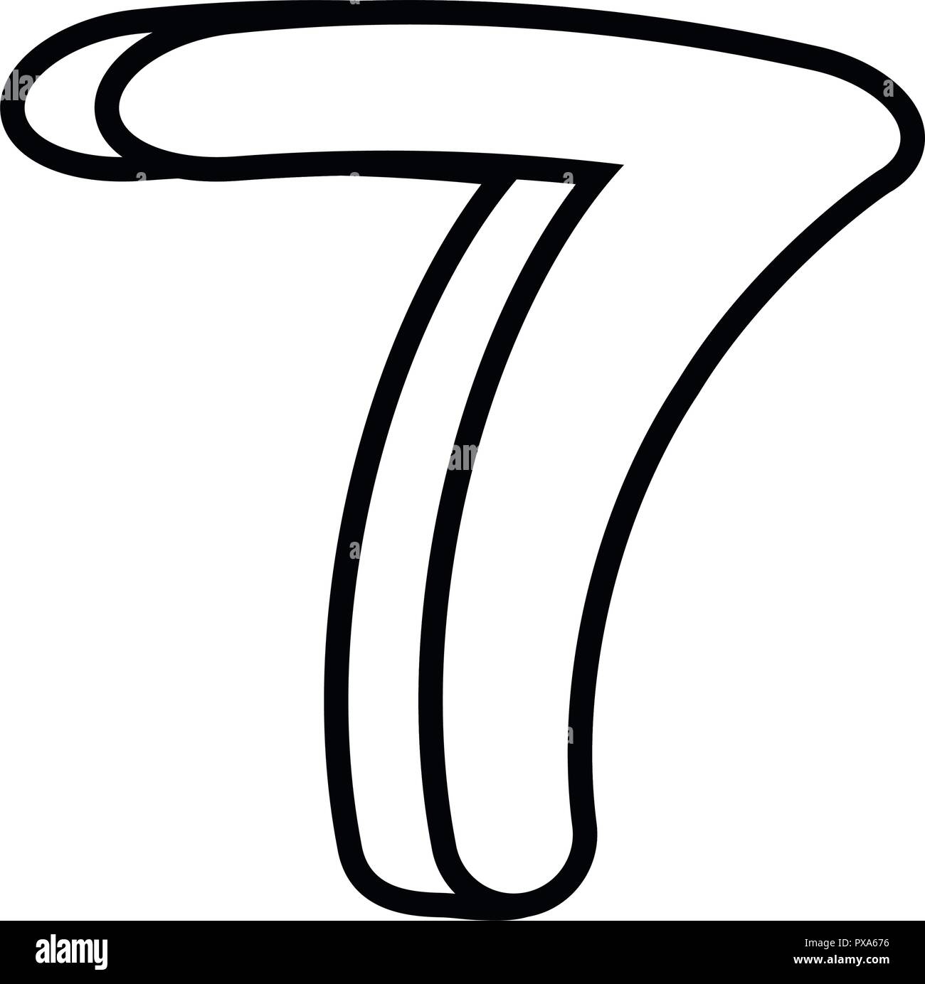 outlined number on white background vector illustration Stock Vector ...