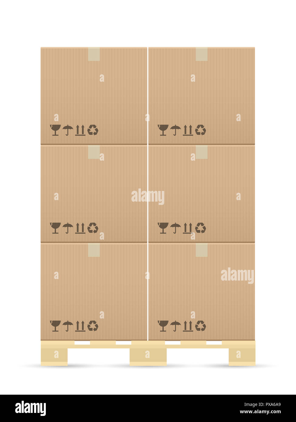 Pasteboard boxes on wooded pallet. Vector illustration Stock Photo - Alamy