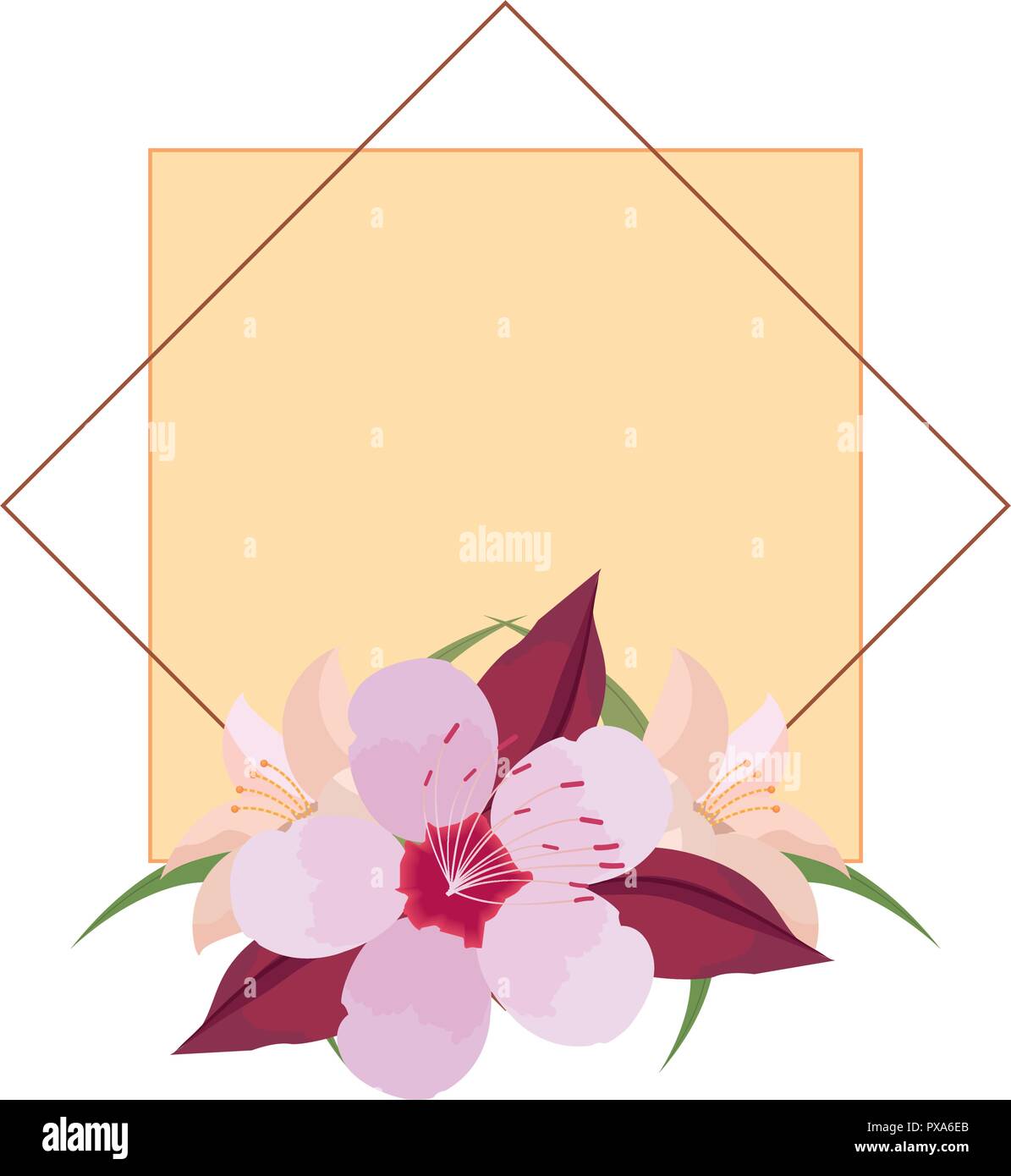 floral frame label flowers decoration vector illustration Stock Vector ...