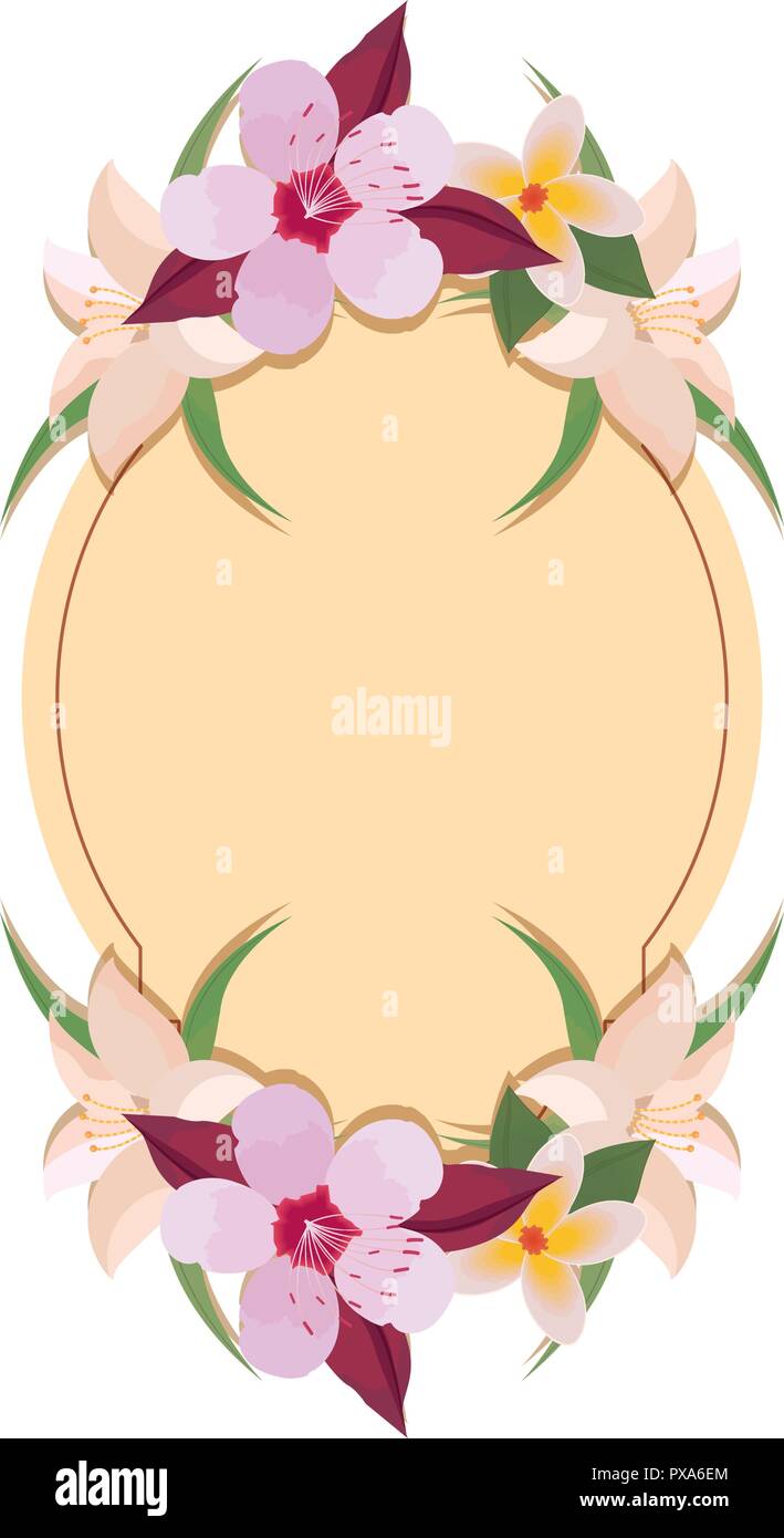 floral frame label flowers decoration vector illustration Stock Vector ...