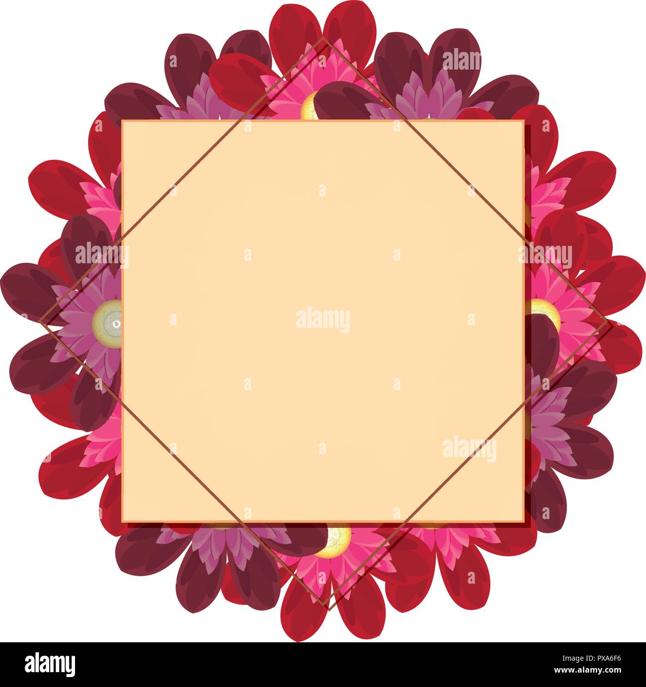 floral frame label flowers decoration vector illustration Stock Vector ...