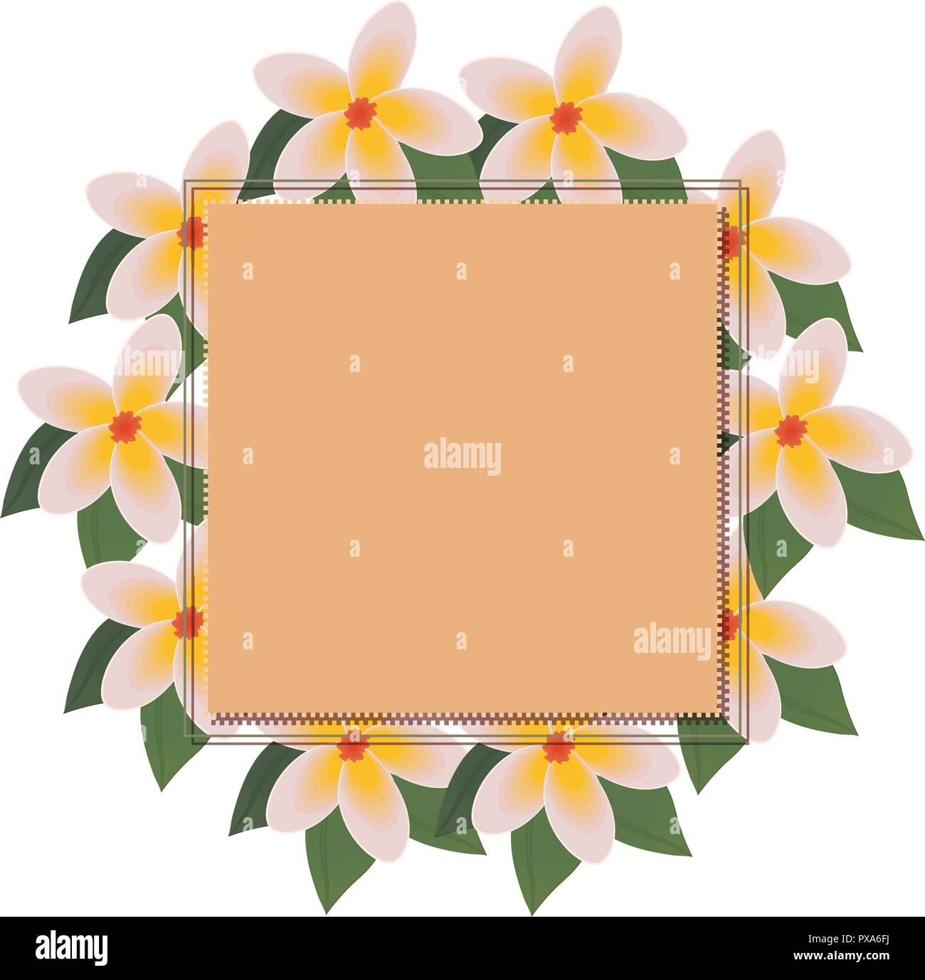 floral frame label flowers decoration vector illustration Stock Vector ...