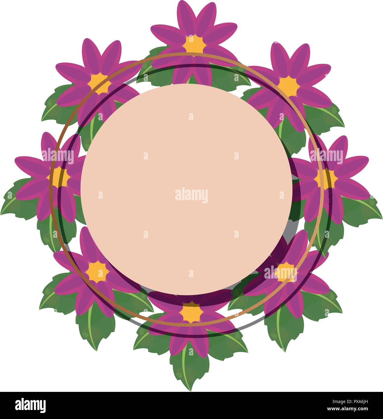 cover template flowers border decoration vector illustration Stock ...