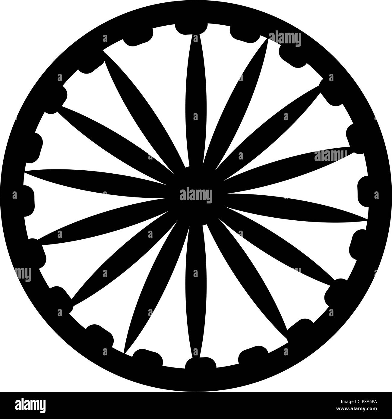 black wheel on white background vector illustration Stock Vector Image ...