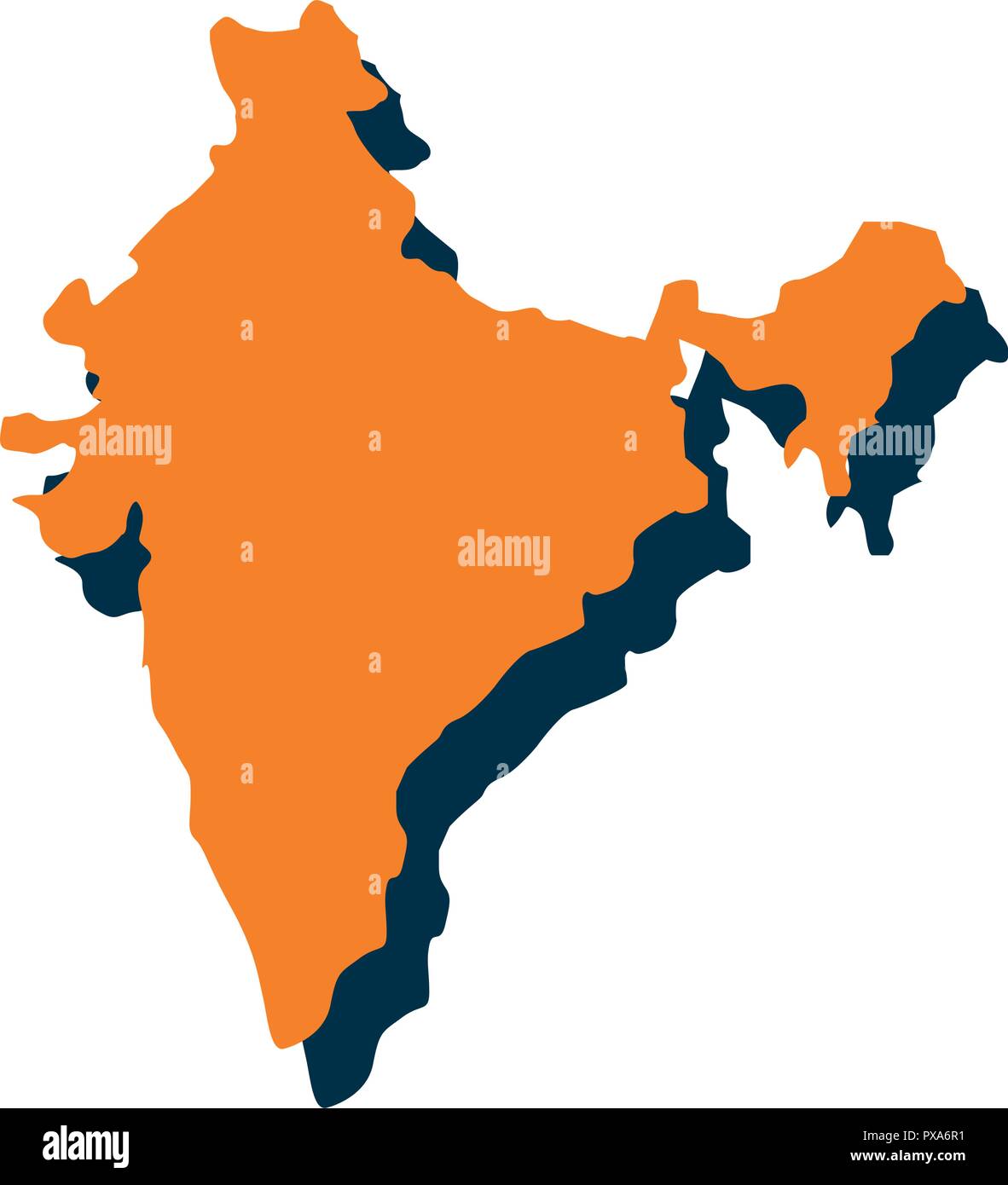 indian map landmark on white background vector illustration Stock ...