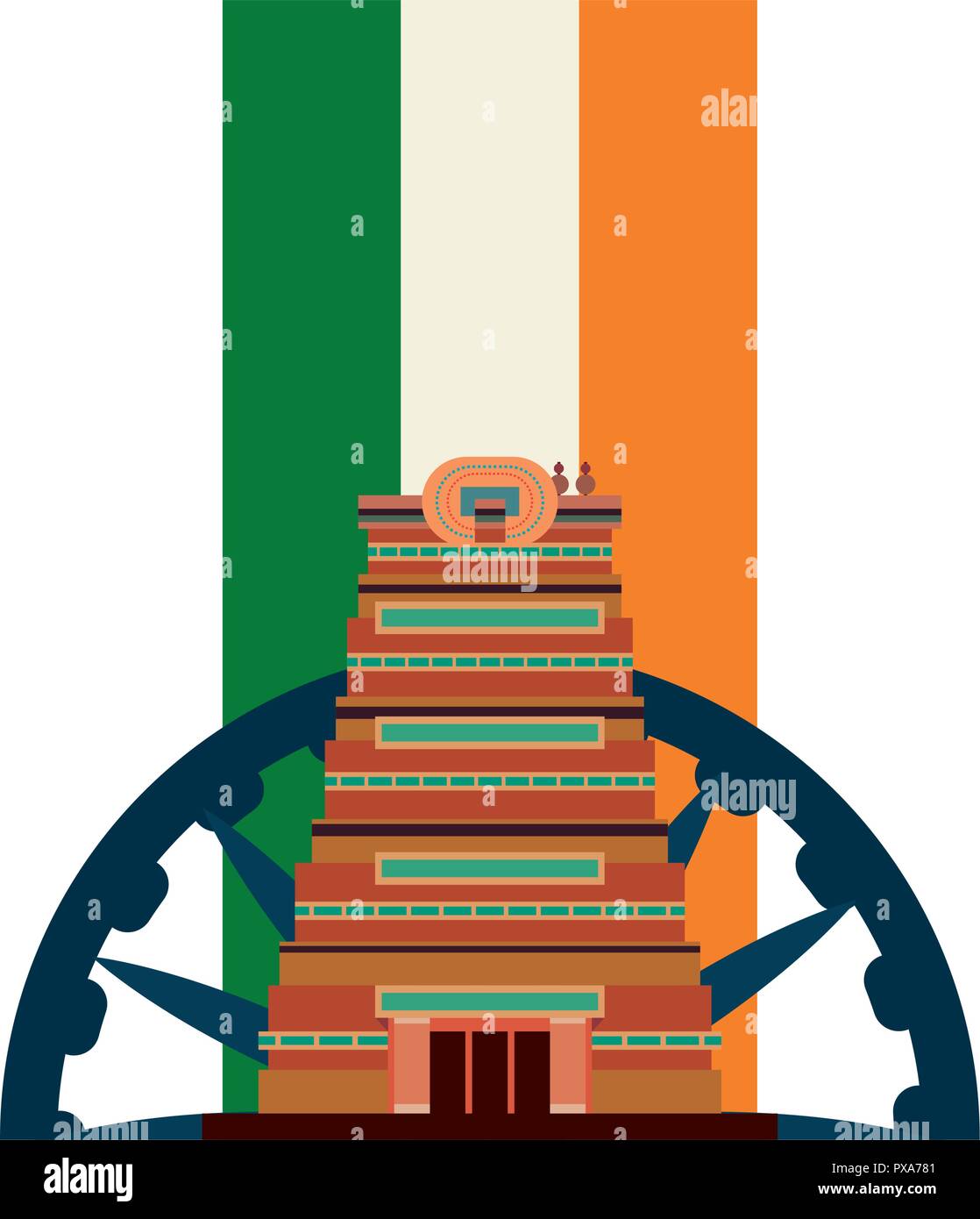 chennai city monument flag indian vector illustration Stock Vector ...